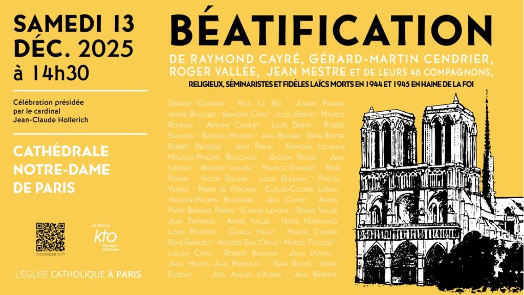 diocèse de Paris : messe de béatification de 50 religieux, séminaristes ...